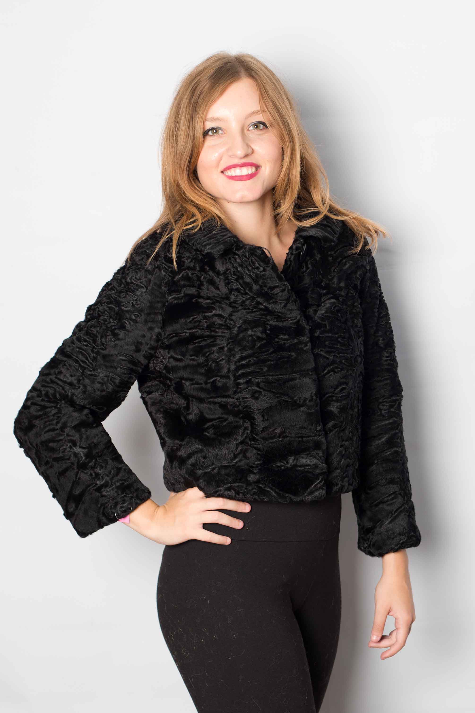 Coat astrakhan black – Rousifurs.com